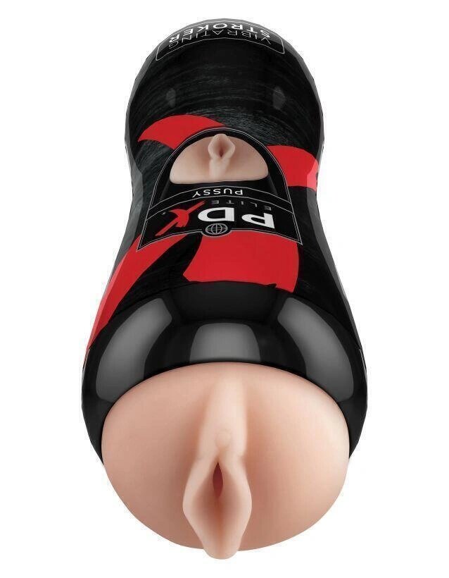 Мастурбатор-вагина в тубе с вибрацией Pipedream PDX Elite Pussy Stroker, телесный