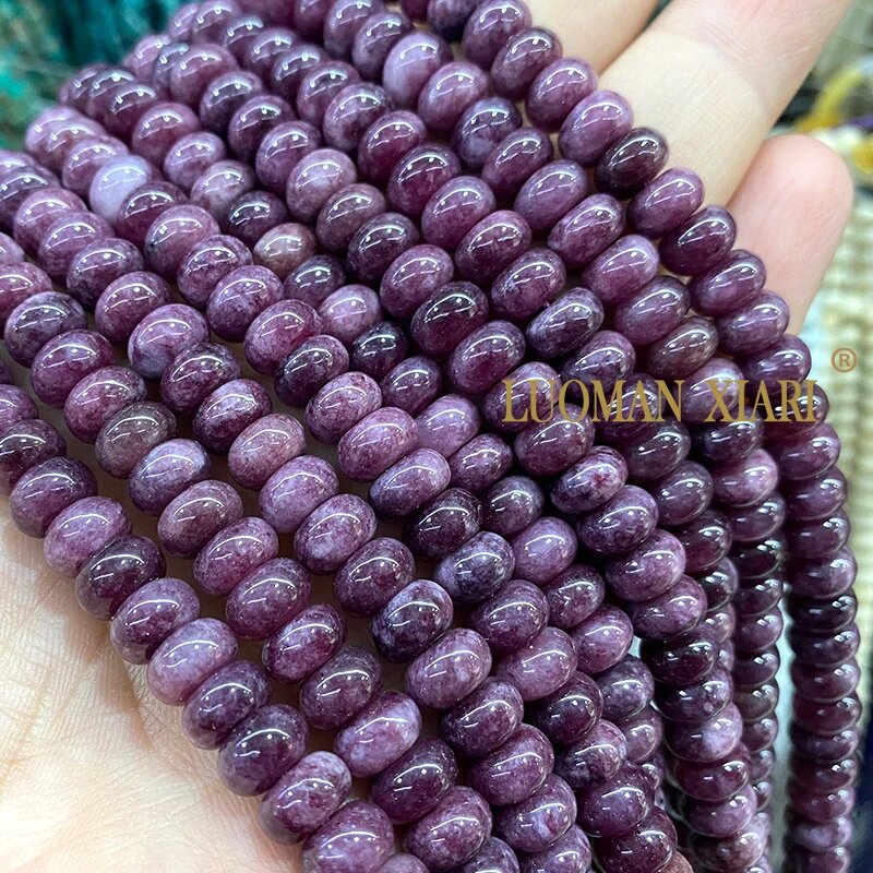 Бусины LUOMAN XIARI халцедон имитация лепидолита 5x8 мм 5x8mm 35-37pcs