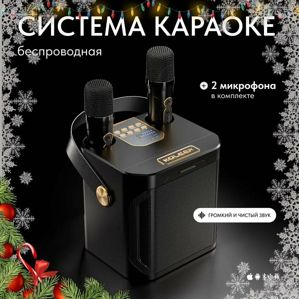 KNOW EASY-Караоке система, Колонка с микрофонами, Микрофон караоке с портативной колонкой Блютуз