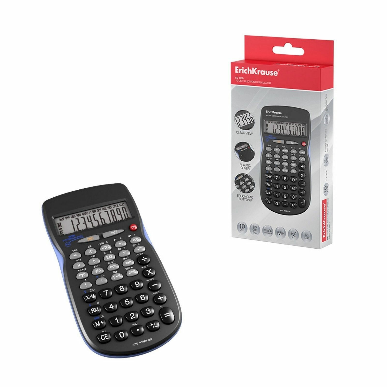 Калькулятор Erich Krause Научный, 10 разрядов, 135х76 мм (SC-920 57522)