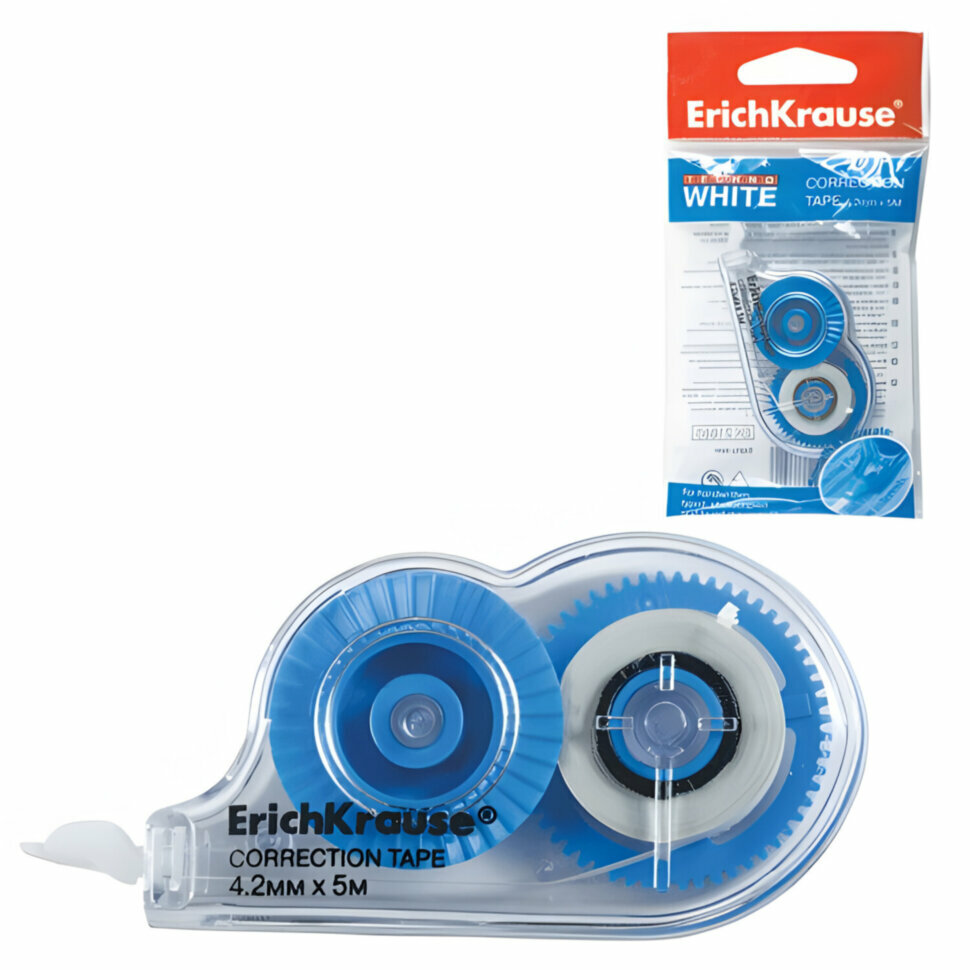 Корректирующая лента ERICH KRAUSE "Techno White Mini", 4,2 мм х 5 м, упаковка с европодвесом, 21885, 222297