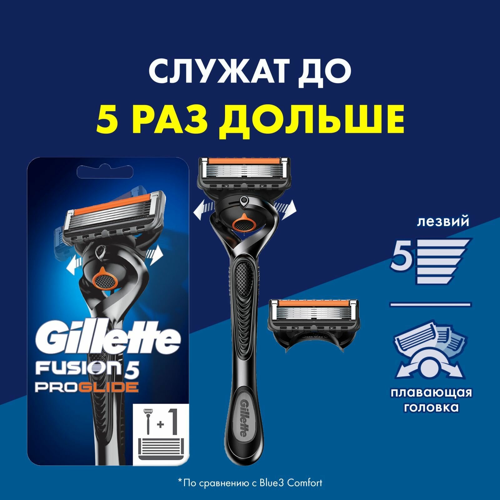 Мужская бритва Gillette Мужская бритва Gillette Fusion5 ProGlide. 2 сменные кассеты