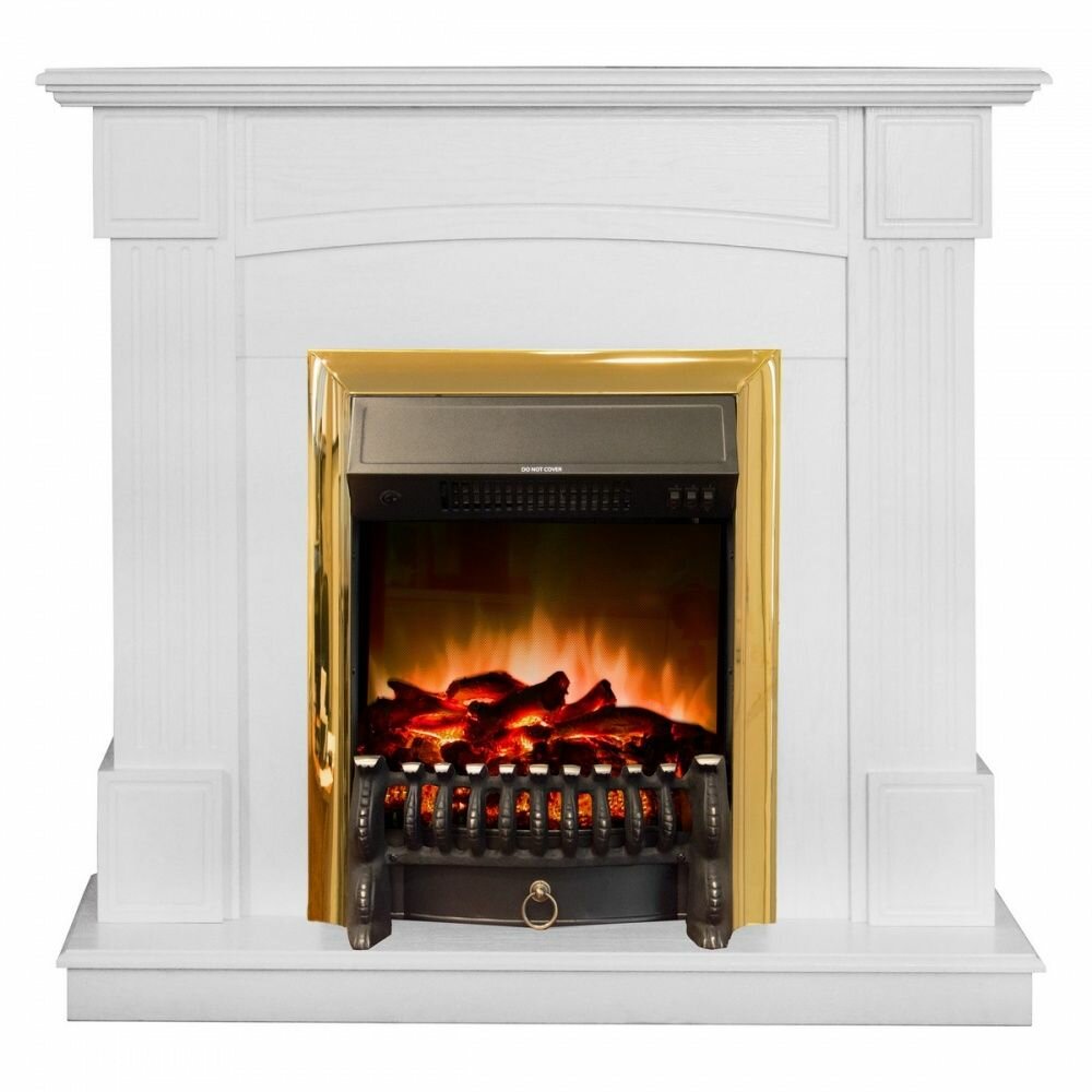 Электрокамин RealFlame Andrea WT с очагом Fobos Lux Brass