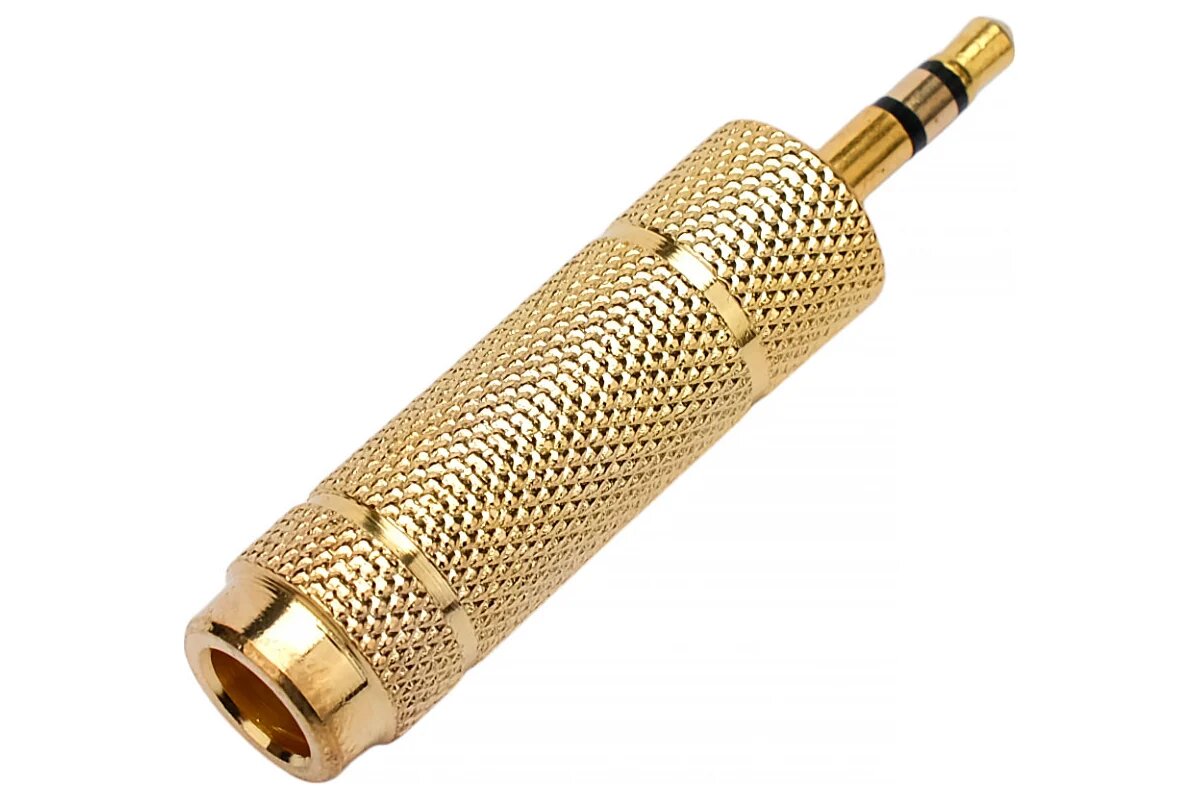 Cablexpert аудио переходник 3,5 мм(M) на 6,35 мм(F) стерео золотой в упаковке A-35M-63F