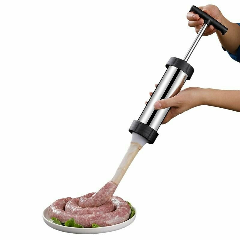 Шприц колбасный для сосисок, колбасы с 4 насадками