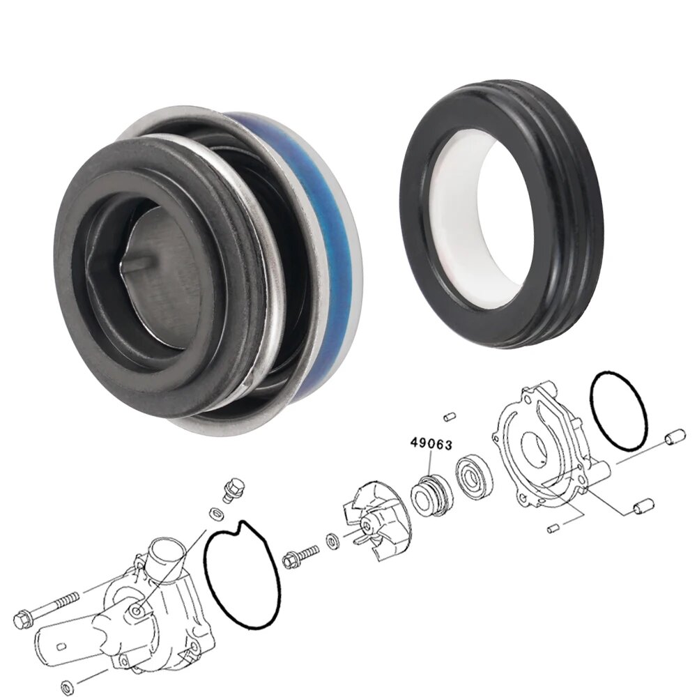 Для Kawasaki 49063-1002 49063-1055 Комплект уплотнений водяного насоса для Yamaha 11H-12438-00 11H-12428-10-00 для Honda 19217-657-023