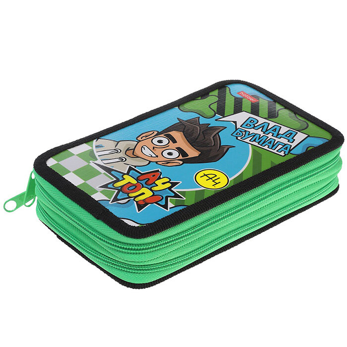 Пенал школьный на молнии "Влад А4", 2 отделение, глянцевая ламинация, без наполнения, 190*110мм