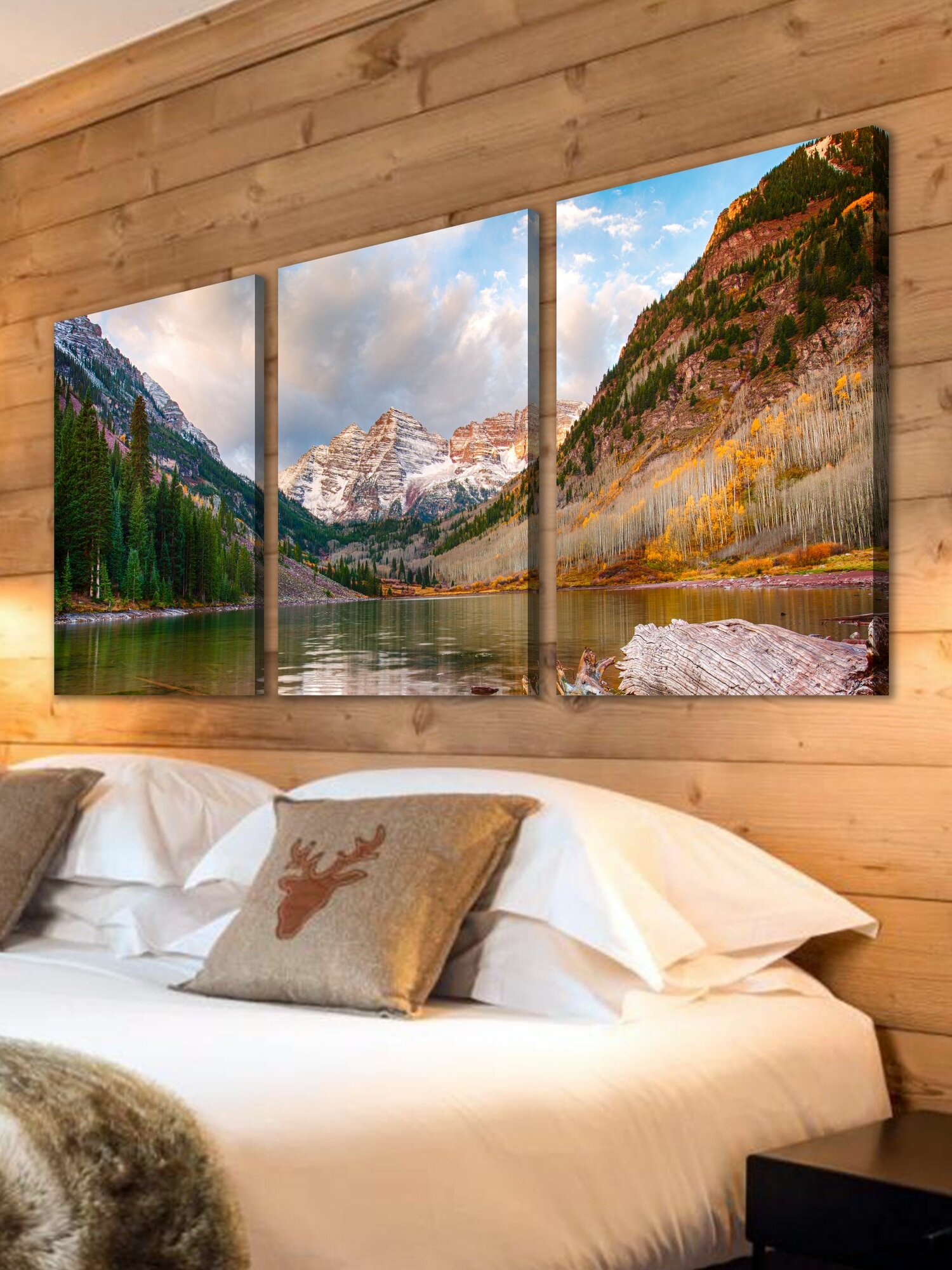 Картина на стену модульная "Меж горных вершин", 150 см х 70 см