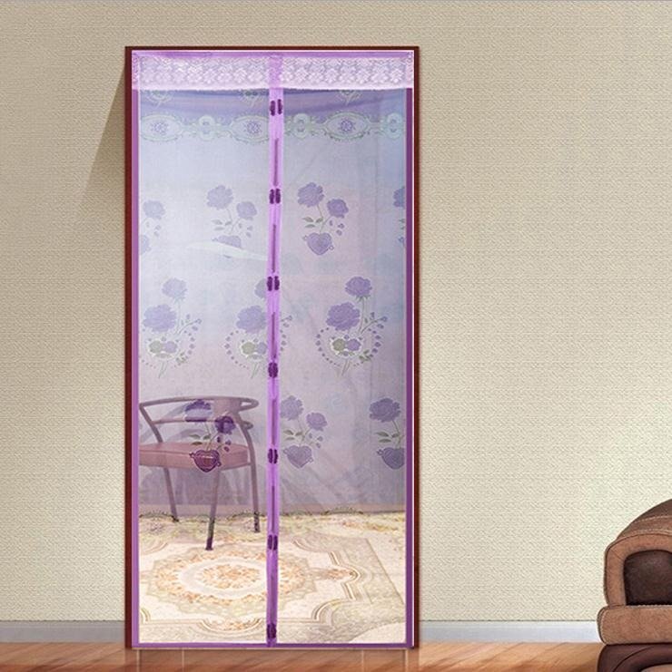 Сетка от комаров и насекомых на магнитах для двери, с рисунком*, 100 х 210 см. Цвет: фиолетовый.