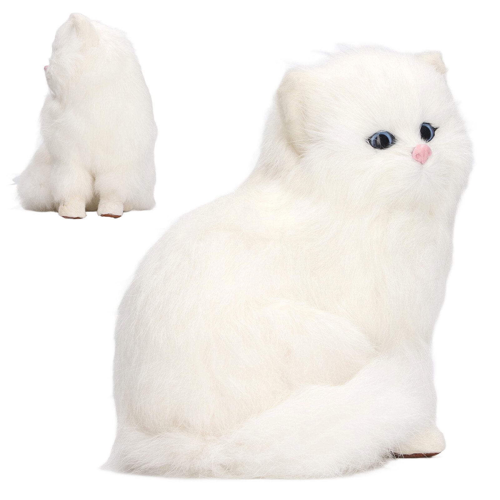 Имитация пушистой фигурки кота, реалистичный мини-котенок, декоративная статуя котенка, синтетический мех, чучело домашнего животного, копия