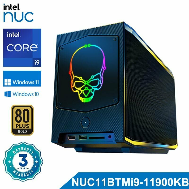 Intel NUC Mini-PC NUC11BTMI9 Core i9-11900KB RAM 16 ГБ SSD 512 ГБ, Windows 11 PRO, черный