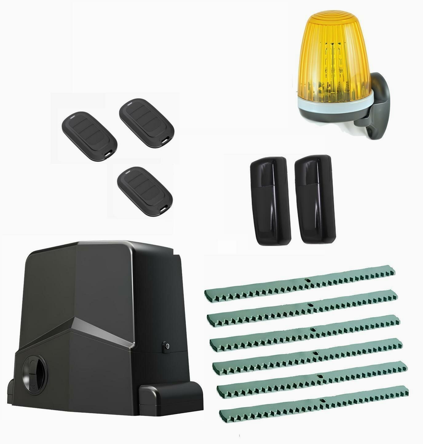 Автоматика для откатных ворот ARW-1000MKIT FULL6-Т3, комплект: привод, 3 пульта, лампа, фотоэлементы, 6 реек