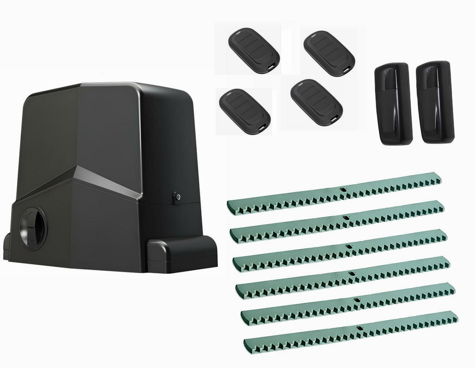 Автоматика для откатных ворот ARW-1000MKIT F6-T4, комплект: привод, фотоэлементы, 4 пульта, 6 реек