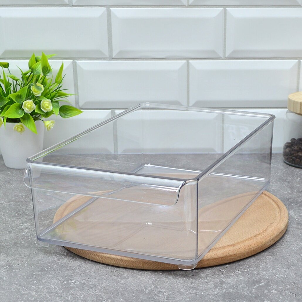 Емкость для холодильника Mannaz 329х203х102мм, прозрачная, для хранения продуктов