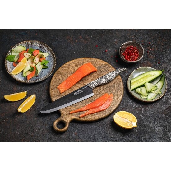 Нож кухонный Шеф Samura Inca, чёрный 18,7 см (SIN-0085B/K)