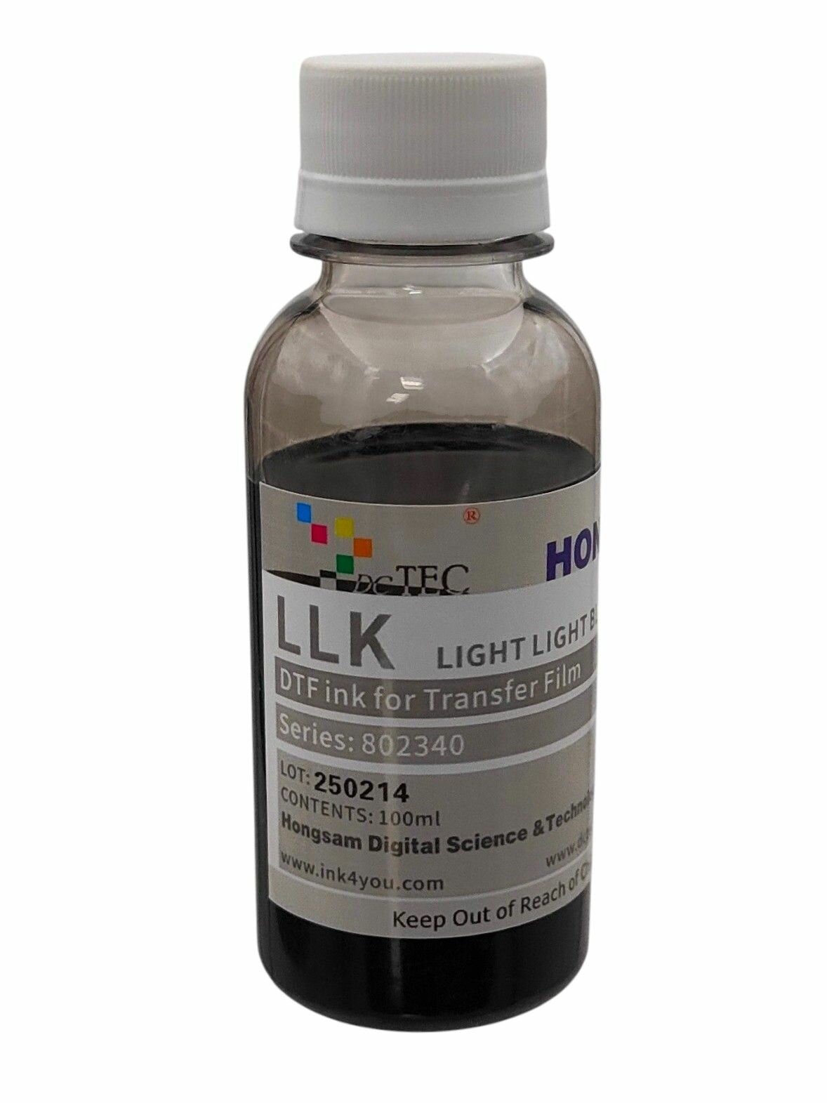 Чернила DCTec текстильные DTF Light Light Black (светло серый) 100 мл