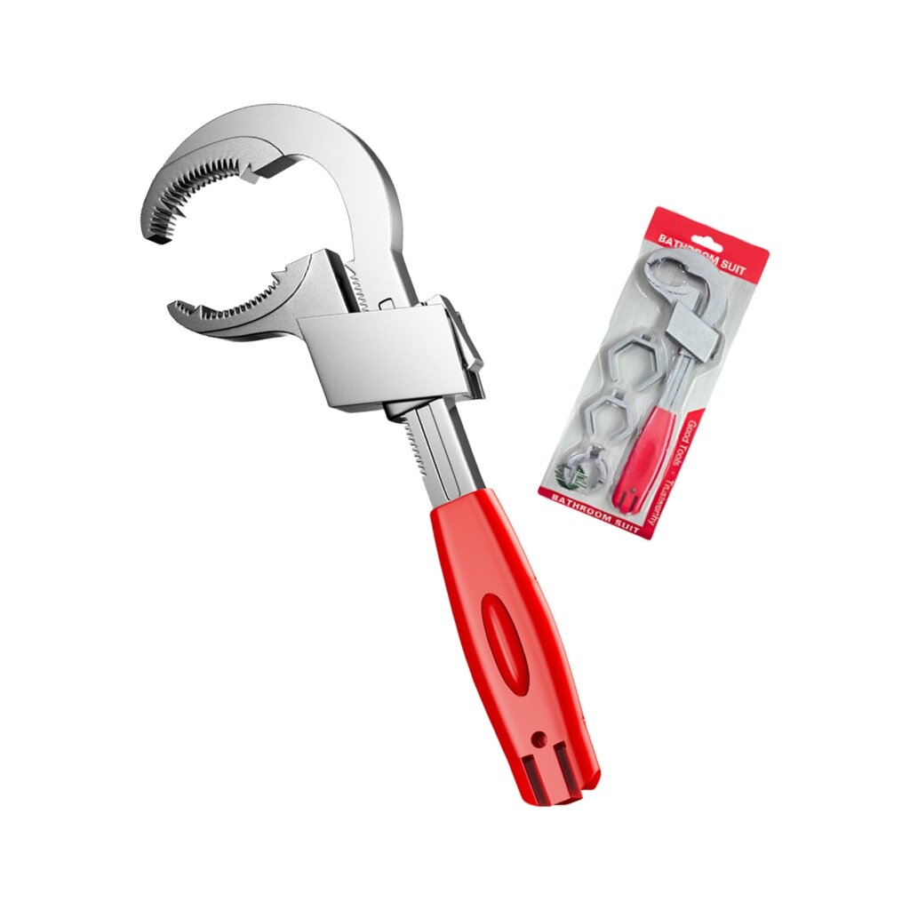 Эргономичный Ключ Для Раковины С Регулируемой Двойной Головкой Для Установки Крана И Обслуживания Ванной Комнаты Сантехника С Нескользящей Рукояткой