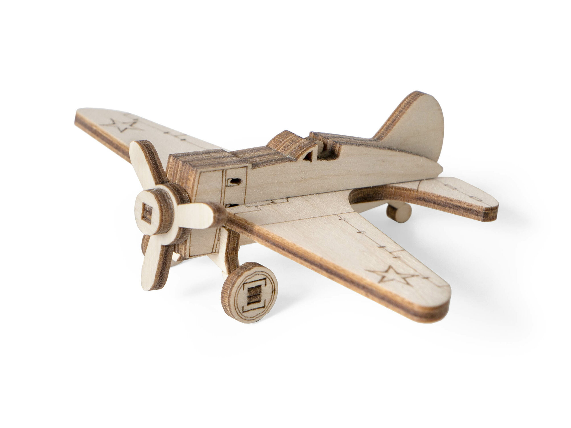 Деревянный конструктор Lemmo toys Самолет И 16 9 деталей И-16 5+