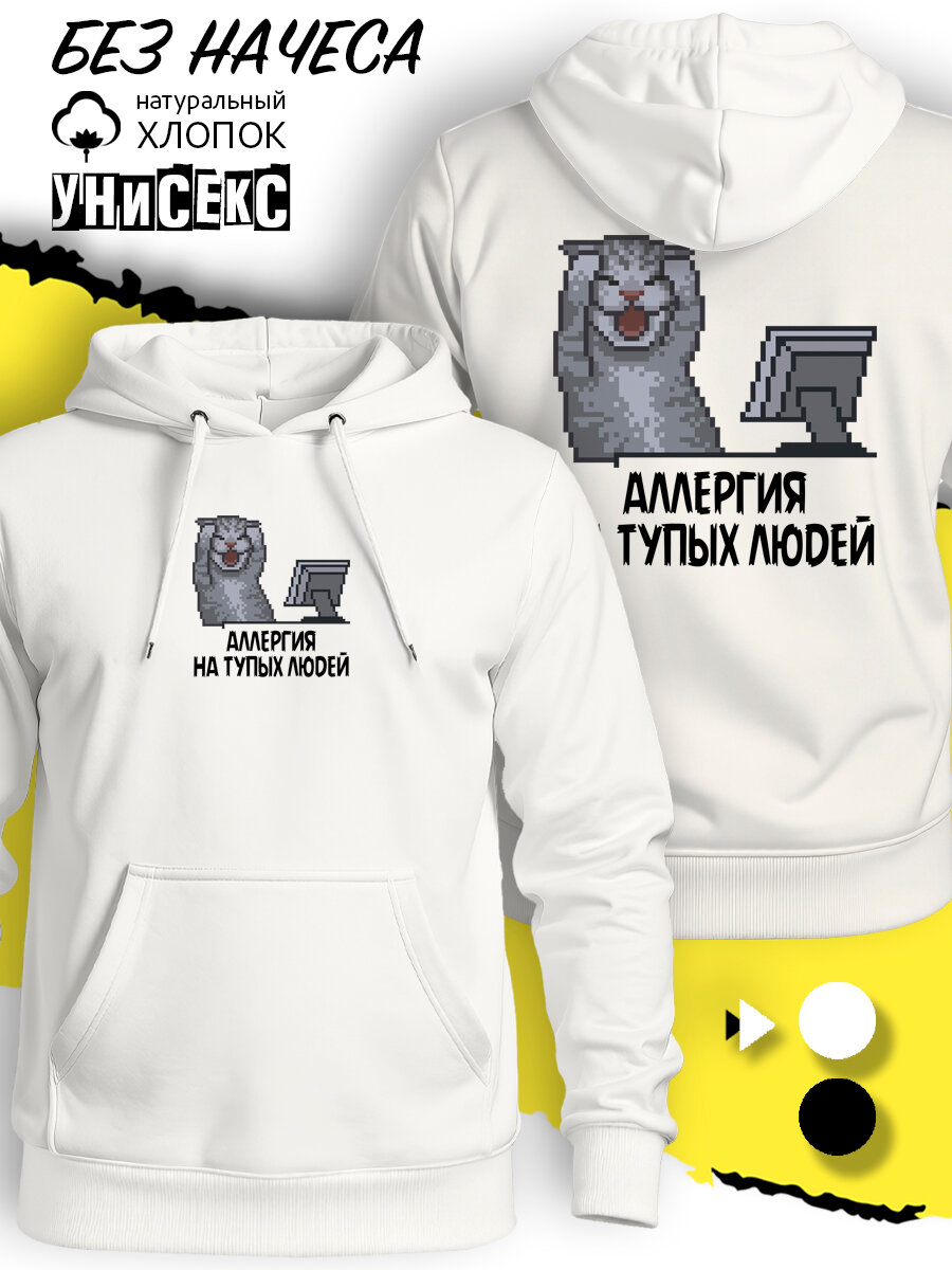 Худи Толстовка свитшот кот мем программист