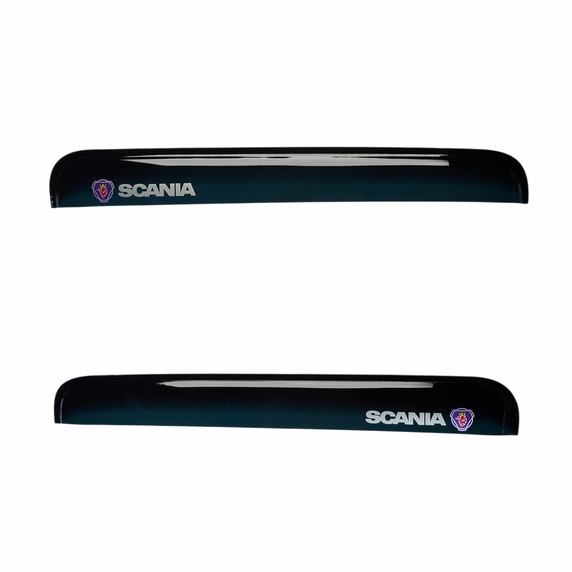 Дефлектор SCANIA, чёрный, для окон, накладной, пластик, 2 шт