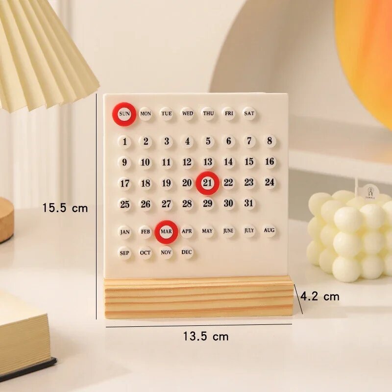 Вечный календарь настольный белый 15.5x13.5x4.2 см