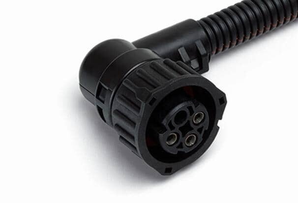 Разъем байонет (розетка) 1-967325-1 (3 pin) 3 контакта с угловым адаптером, к датчику давления воздуха и масла для МАЗ, GAZ, UAZ, Cargen AX521
