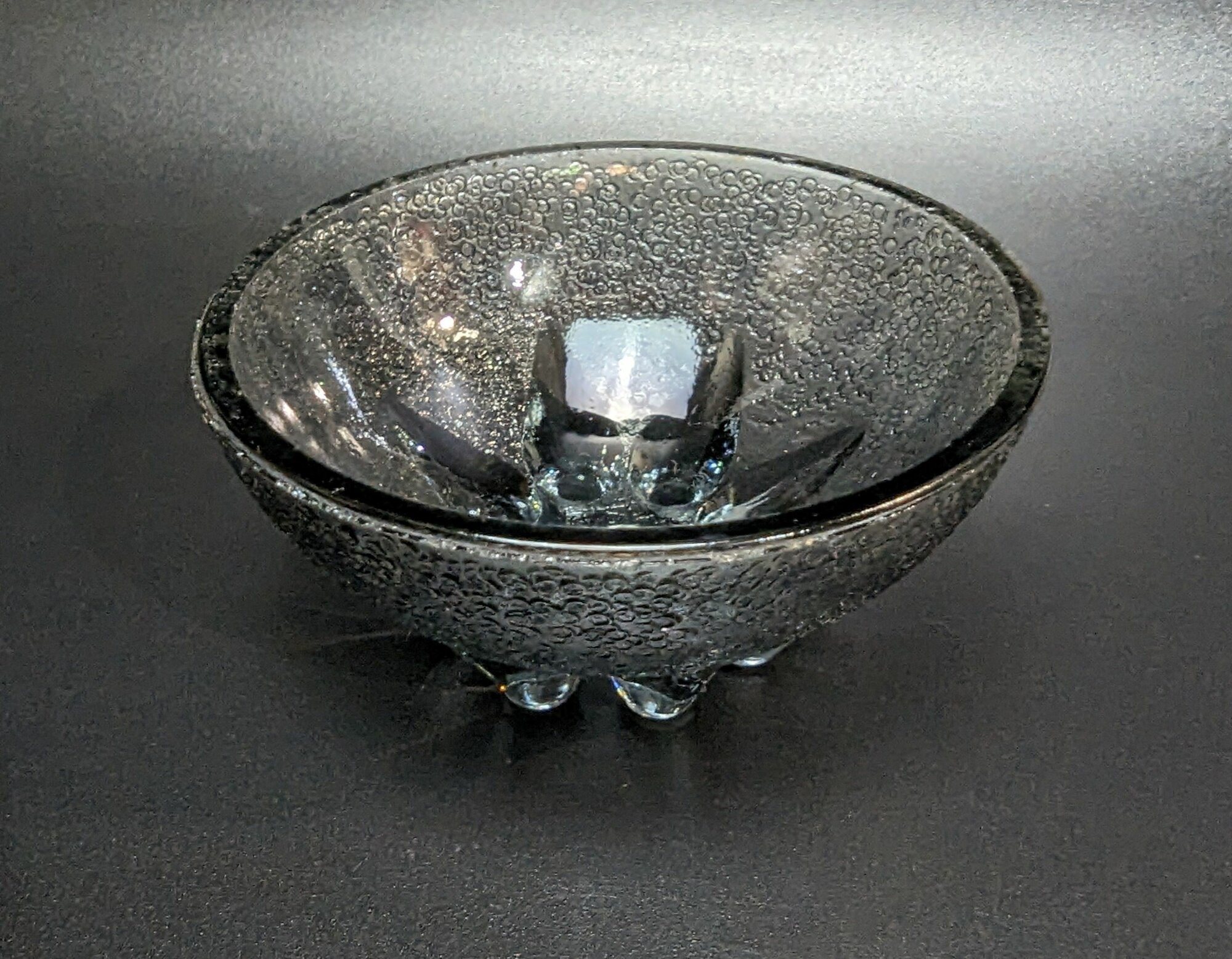 Винтажные розетка для варенья "Сладкая дымка". Цветное стекло. СССР, 1980-е.