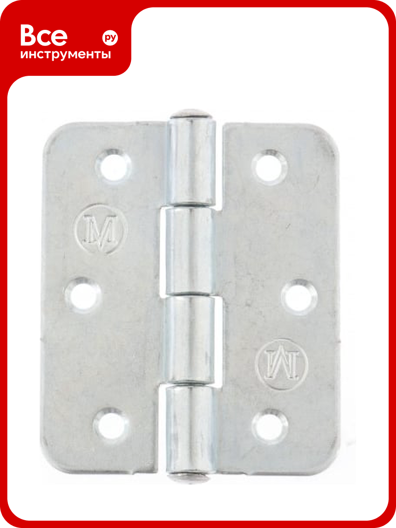 Накладная петля Без бренда ПН5-60, цинк, 4шт 91560, крепления створок справа