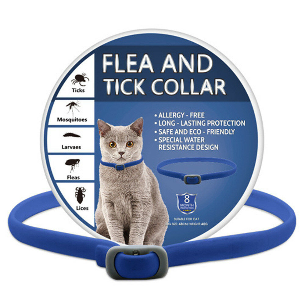 Карандаш от блох и клещей для собак и кошек марка pet с регулируемым размером и экологической безопасностью темно-синий