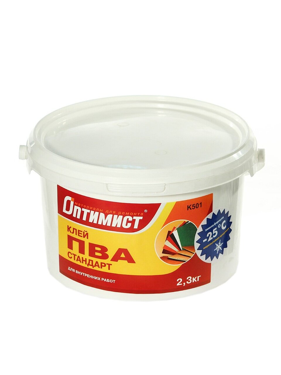 Клей ПВА Оптимист K501, 2.3 кг, морозостойкий, для дерева и бумаги