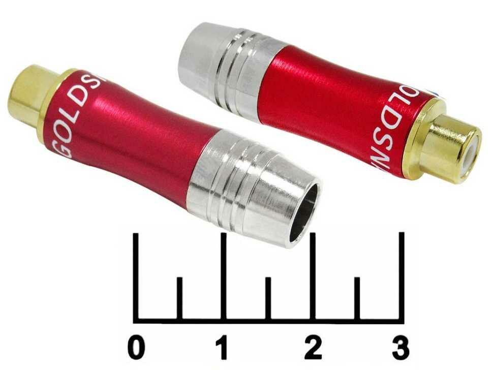 Разъем RCA гнездо на кабель gold металл Goldsnake красный