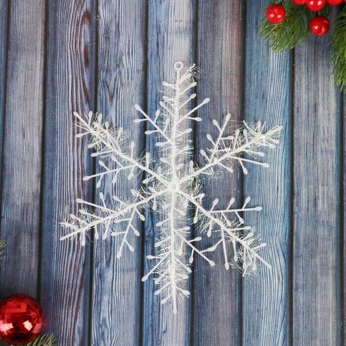 !09 Набор новогодних снежинок (набор 21 штука) "Снежинка - пушинка" d-21 см, цвет белый