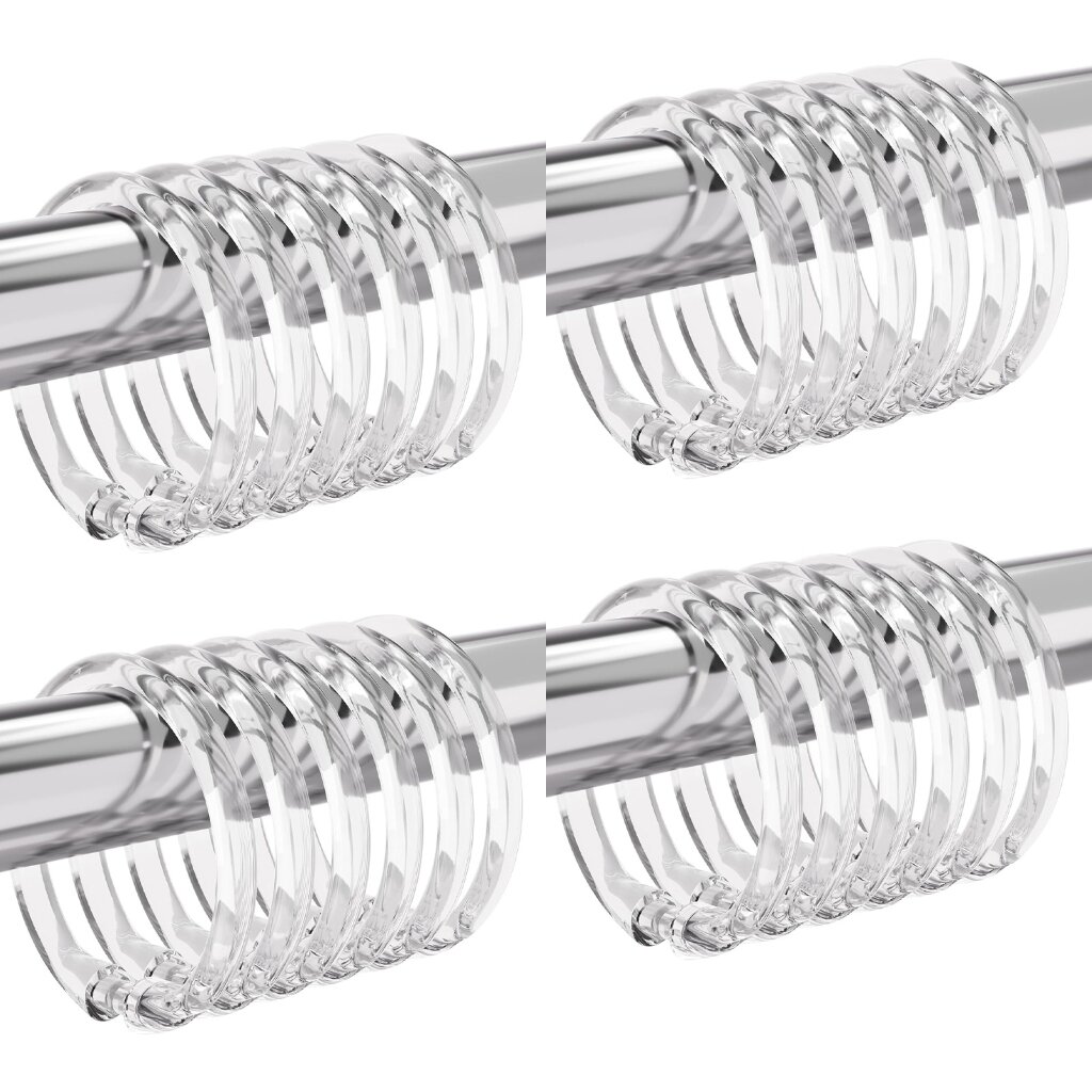 24шт Пластиковые Крючки Для Занавески Для Душа С Защитой От Царапин Поверхности Перегородки Ванной Комнаты Аксессуары