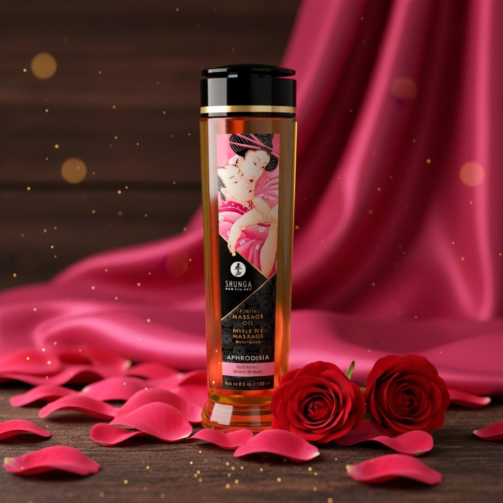 Массажное масло SHUNGA Aphrodisia Roses, для тела, 240мл, натуральный состав, аромат розы
