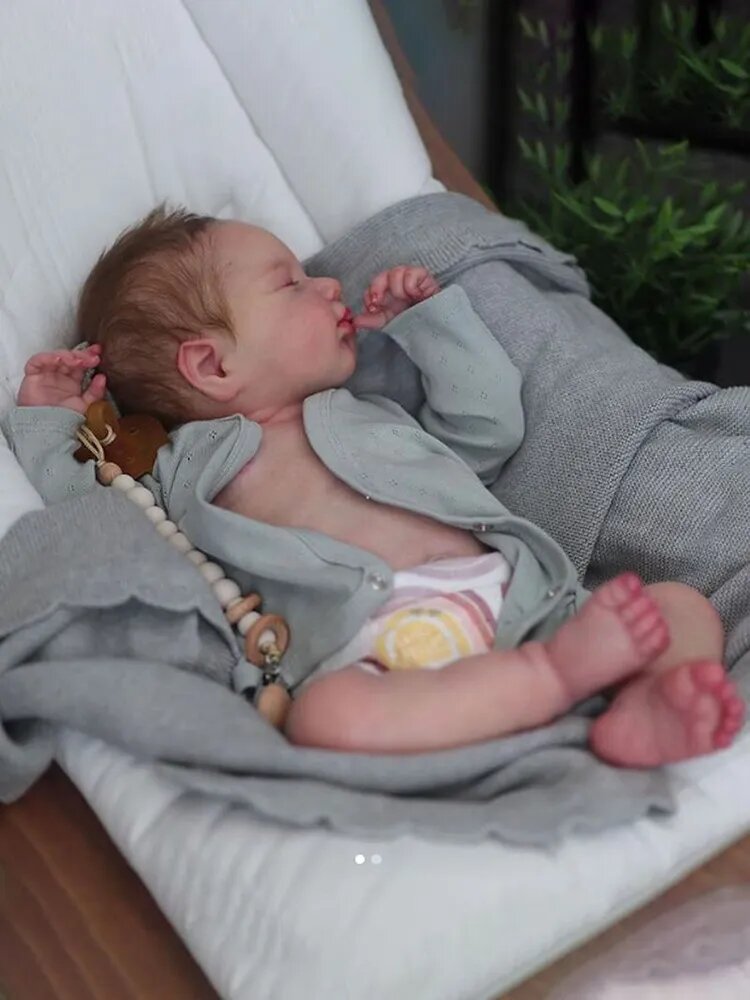 Кукла Reborn Мальчик 49 см из силикона, кукла-реборн с закрывающимися глазами и звуком, многоцветный — фото 1