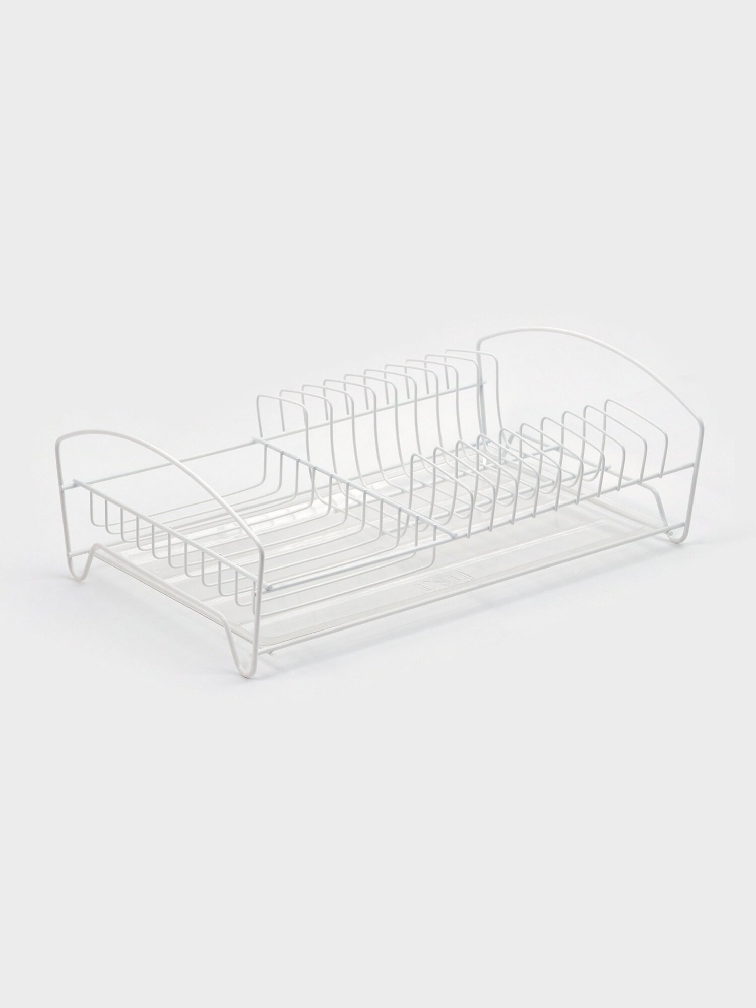 Сушилка для тарелок и кружек с поддоном, 39×25×12 см, цвет белый