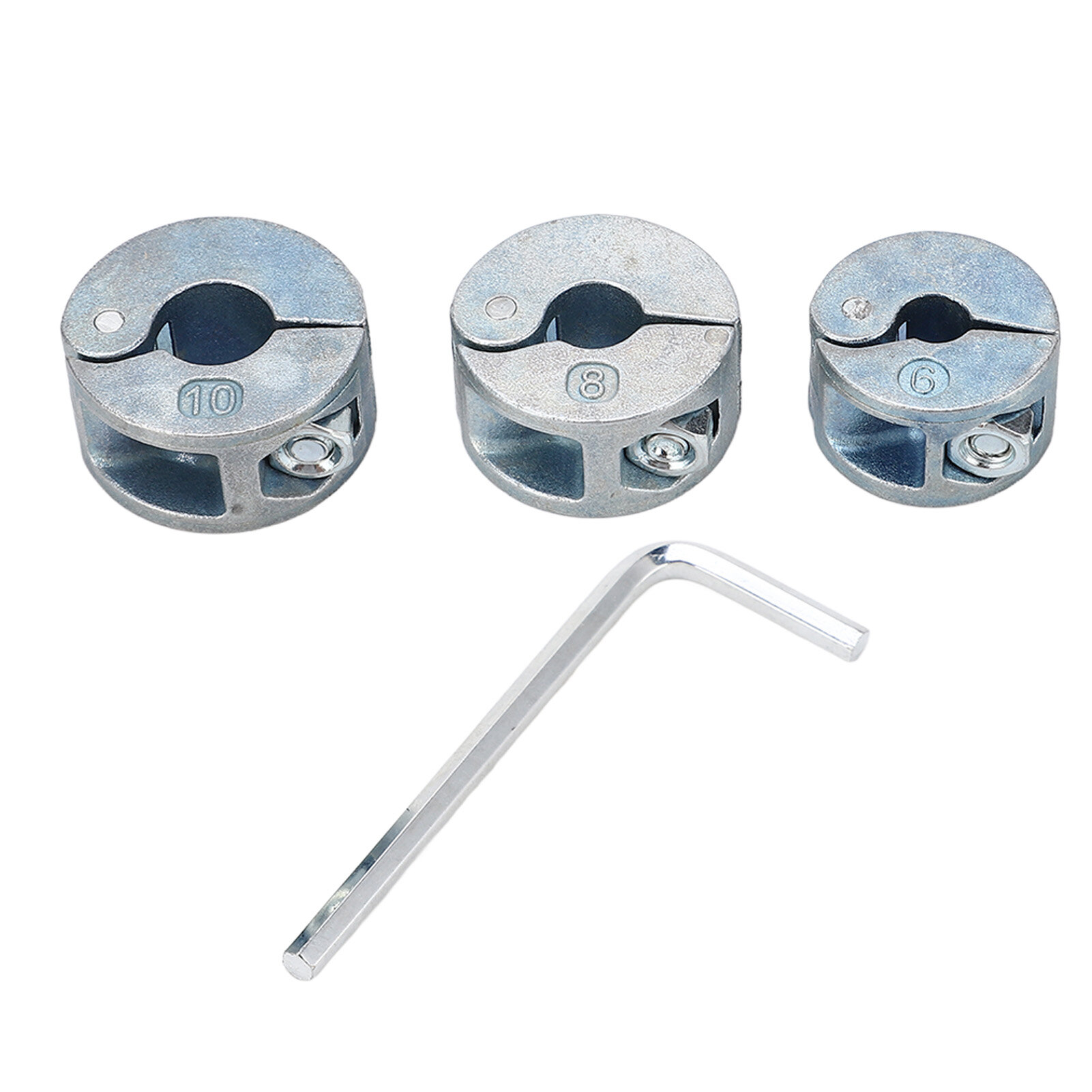 3PCS Drill Bit Stopper Collars Zinc Alloy Drilling Depth Stop Rings with Hex Wrench Open Type