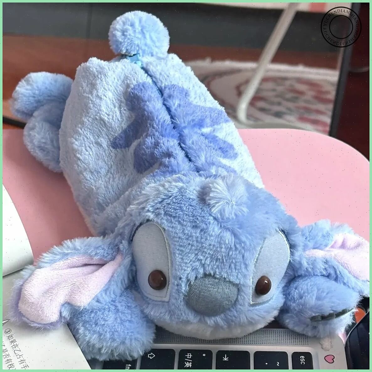 Stitch Синий плюшевый пенал для карандашей, сумка для канцелярских принадлежностей