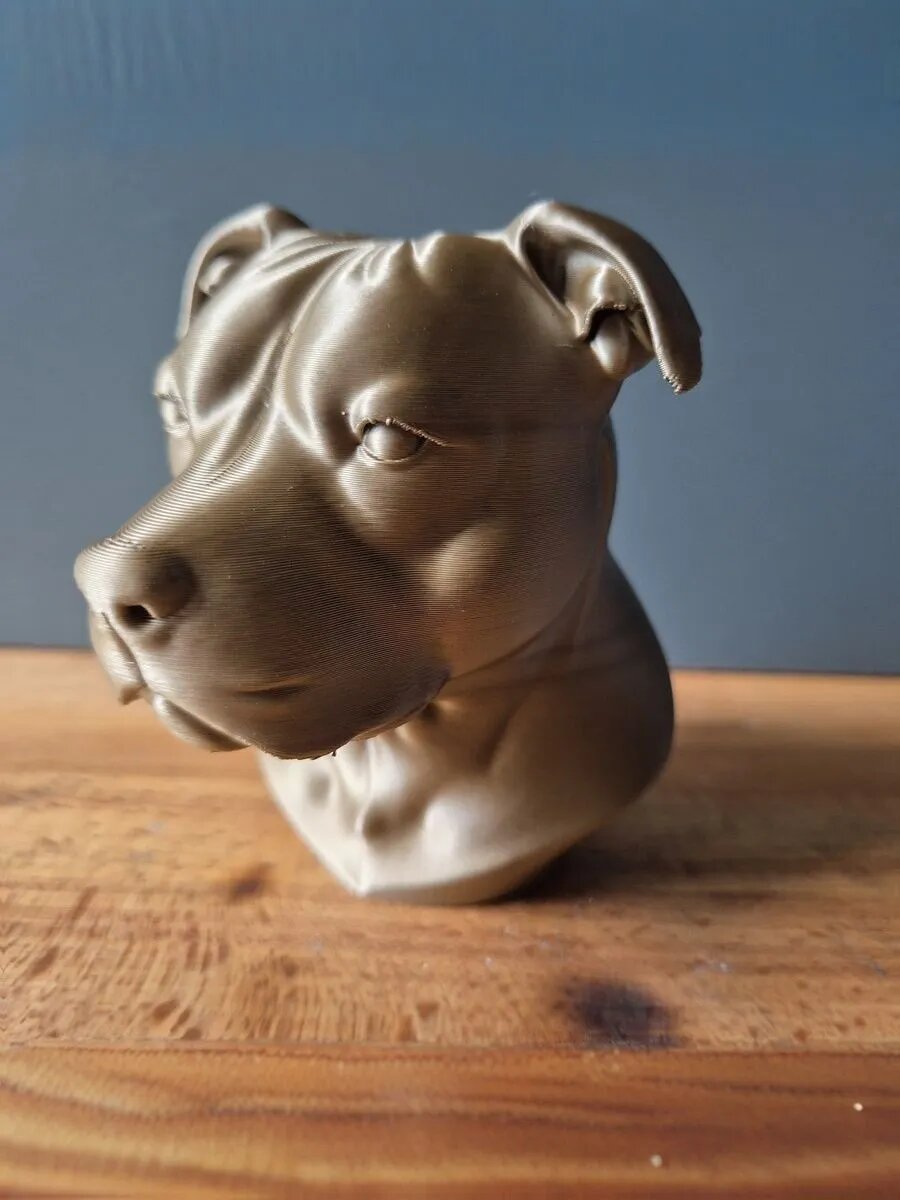 Статуэтка собаки-Стаффордш. Бультерьер(10см, коричн. металлик)