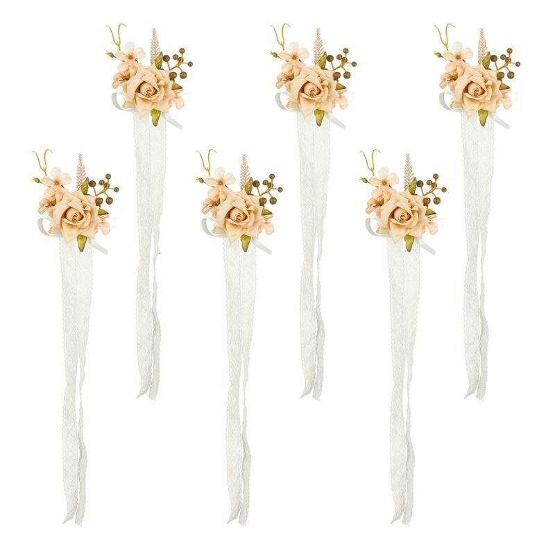 12 шт, свадебный букет невесты в стиле ретро с шампанским-цветок на запястье