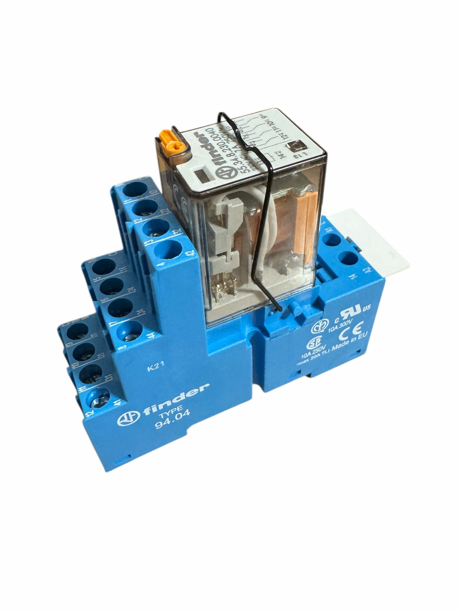 Реле Finder электромагнитное 55.32.8.230.0040 в сборе с розеткой Finder 94.04