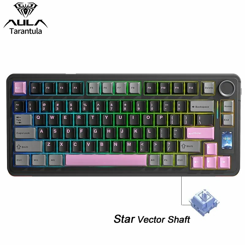 AULA S75 Pro Беспроводная механическая клавиатура 75%, RGB подсветка