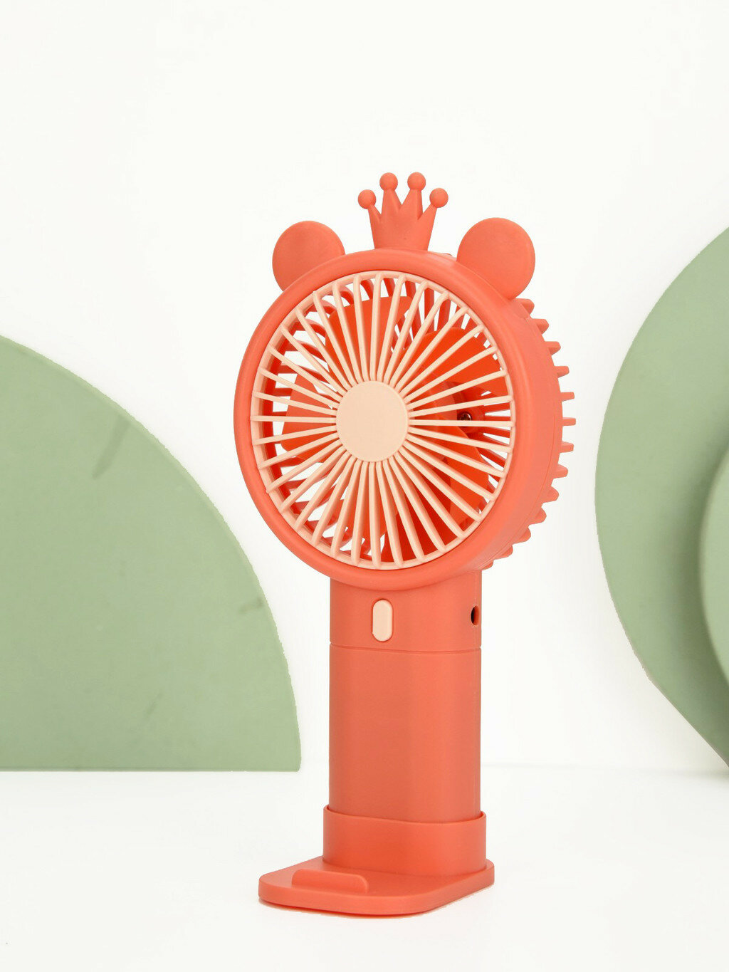 Мини вентилятор portable fan with phone stand usb rechargeable, красный