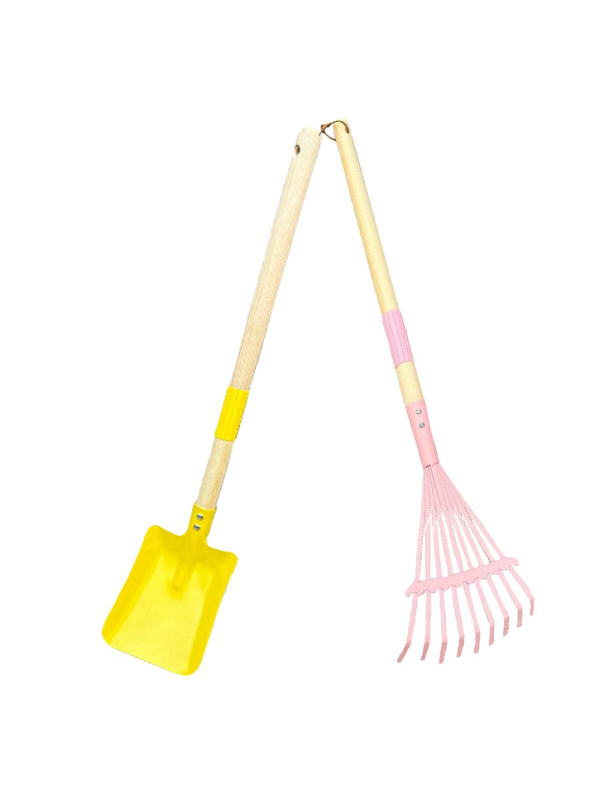 2шт Детский Садовый Инструмент Съемные Деревянные Грабли Лопата Детский Садовый Инструмент