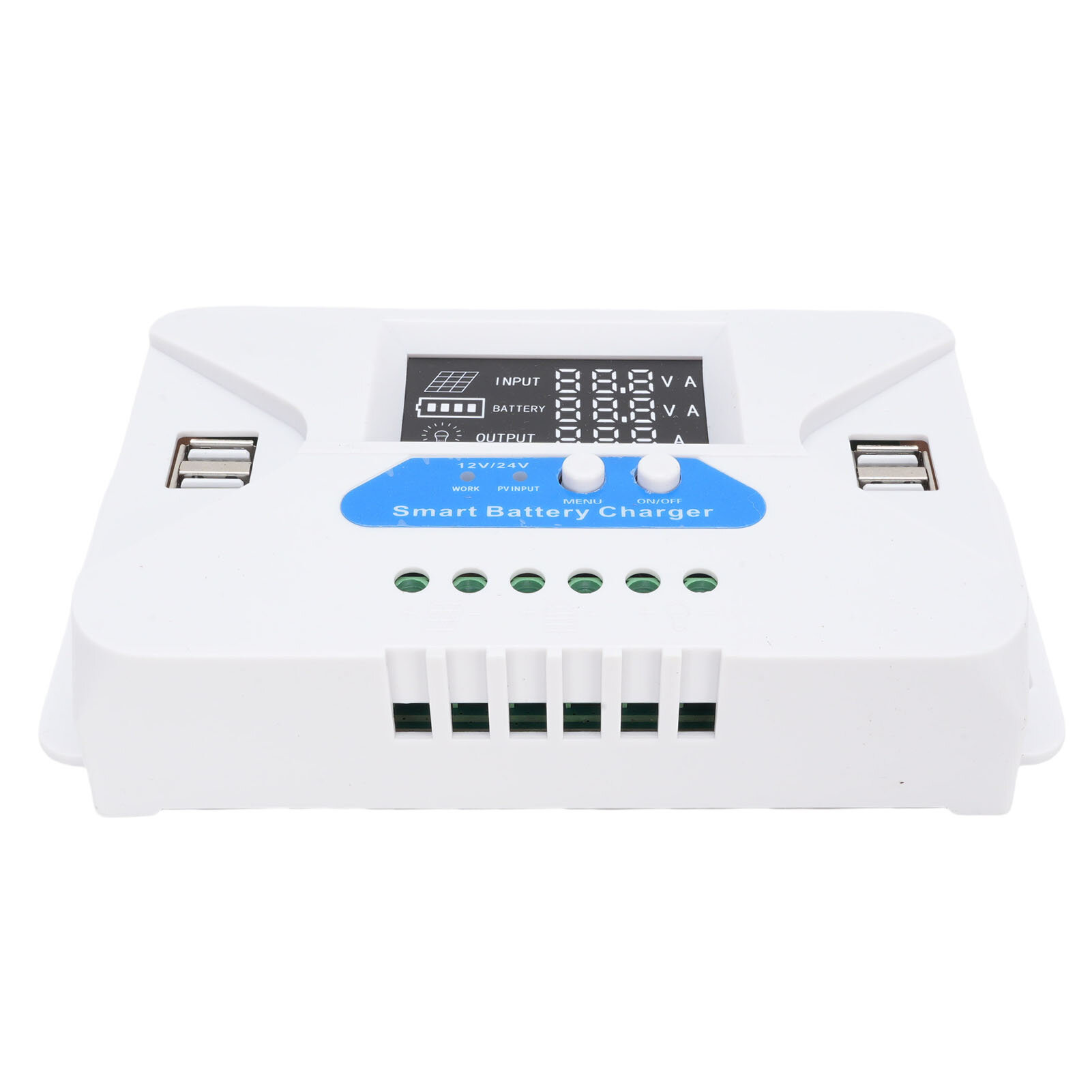 Контроллер заряда солнечной батареи 10A с автоматической адаптацией, USB-панель, регулятор напряжения для телефонов, планшетов и MP3-плееров.