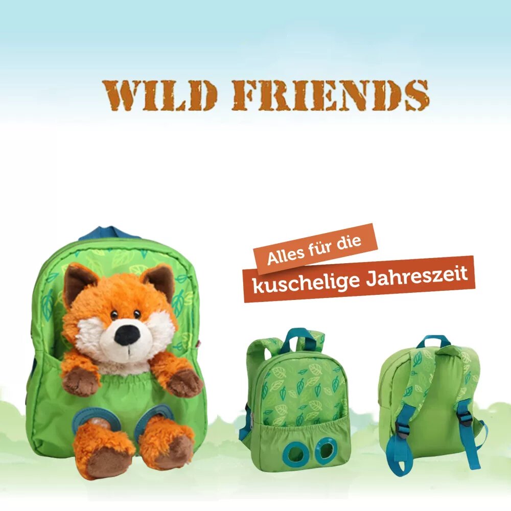 NICI Forest Friends Лисья Рюкзак, 21*26*7 см Многофункциональный Дизайн, Немецкий Бренд Аксессуар для Детей