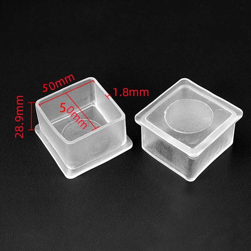 Мебельный стол, наконечник для ног, ножки стула, силиконовая накладка, защитная крышка, прозрачная квадратная резиновая заглушка для труб, крышка, защита отверстия для трубки