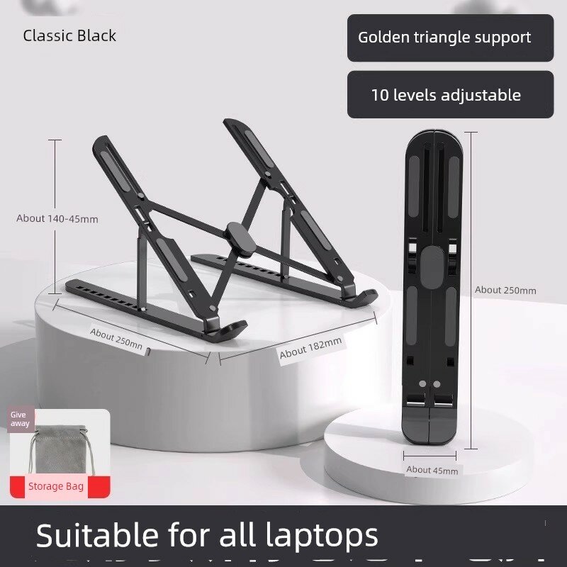 Подставка для ноутбука ASUS - Классический черный, алюминиевая рама, регулируемый угол, устойчивая поддержка