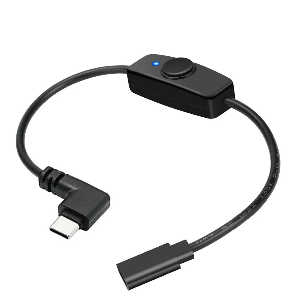 35 см 90-градусный удлинительный кабель USB-C «папа-мама» с переключателем вкл-выкл, кабель для передачи данных USB Type-C с двойным зарядным кабелем типа C 5 В