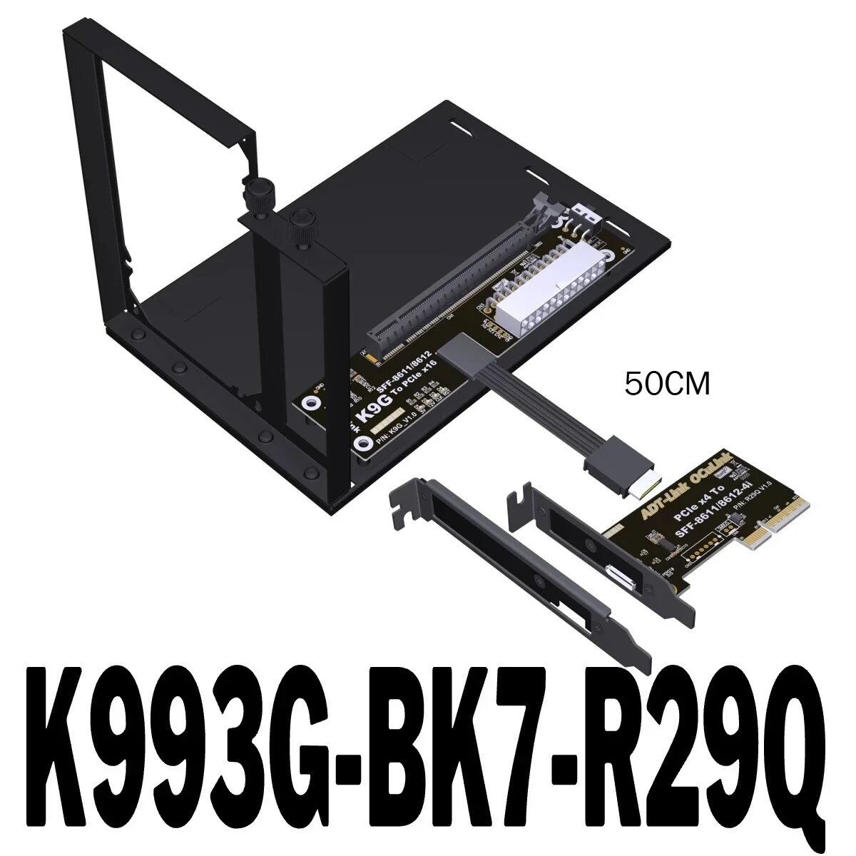 SPEEDIER ADT eGPU OCuLink GPU Dock PCIe 5.0 x4 128G K993G-BK7-R29Q-50cm